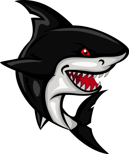 Angry shark cartoon Royalty Free Vector Image - VectorStock