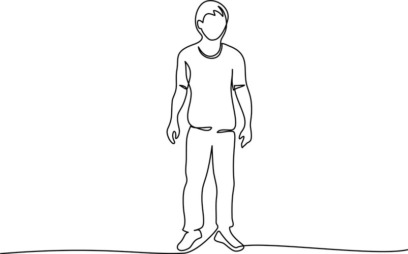Continuous one line drawing standing man Vector Image