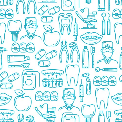 Dental care seamless pattern Royalty Free Vector Image