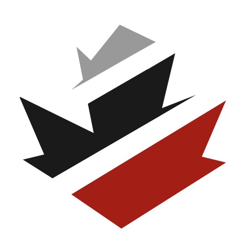 Dynamic maple leaf sport logo design Royalty Free Vector