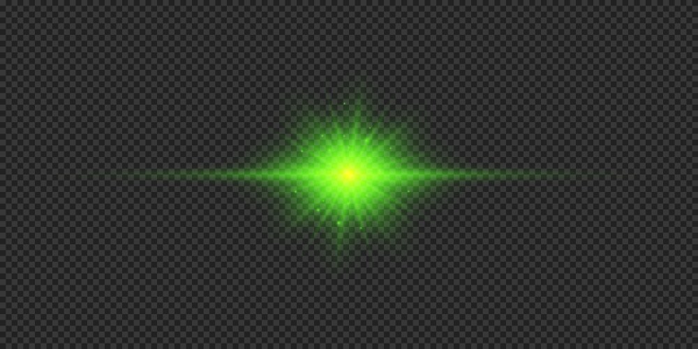 Green horizontal light effect of lens flares Vector Image