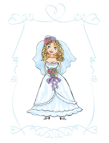 Beauty blonde princess in wedding dress Royalty Free Vector