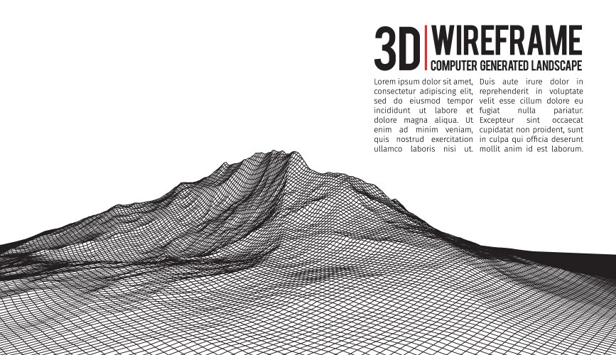 Wireframe landscape background futuristic Vector Image