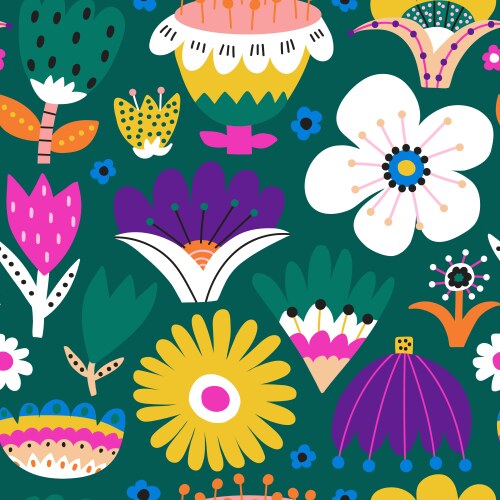 Seamless floral pattern botanical texture Vector Image