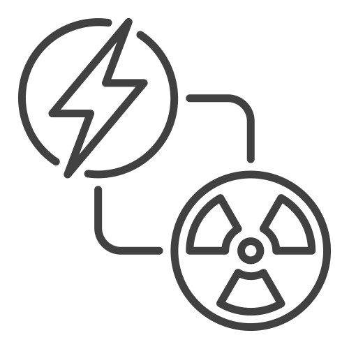 Renewable nuclear energy radiation linear icon Vector Image