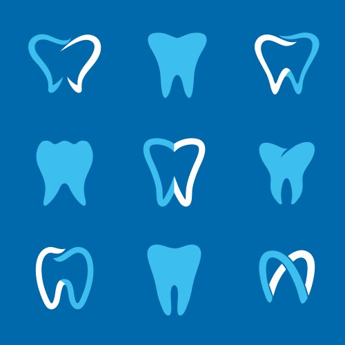 Seamless background with symbols of teeth Vector Image