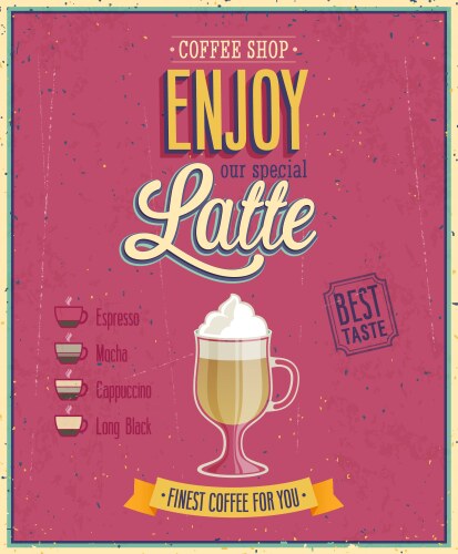 Latte Royalty Free Vector Image - VectorStock