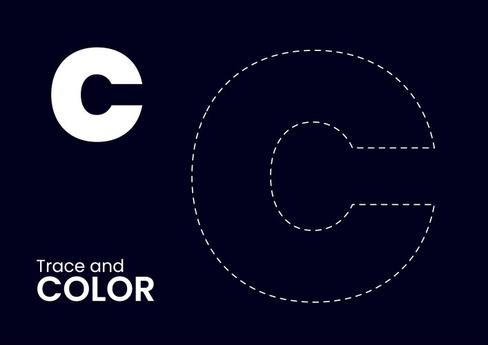 Trace and color abc wonderland captivating Vector Image