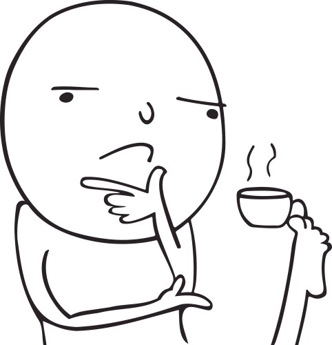 Thinking guy meme face for any design Royalty Free Vector