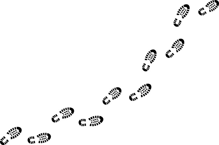 Footprints border Royalty Free Vector Image - VectorStock