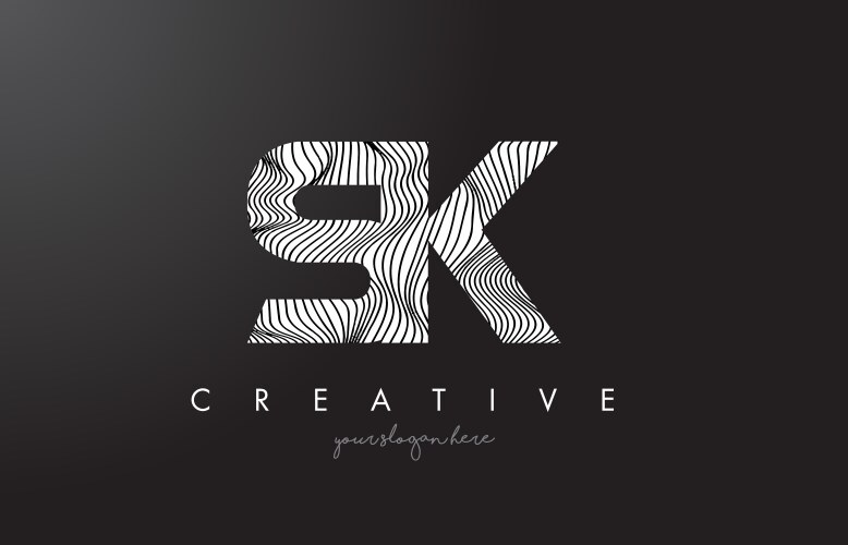 Sk s k letter modern logo design with yellow Vector Image