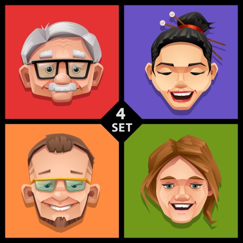 Animal faces for app icons-set 18 Royalty Free Vector Image