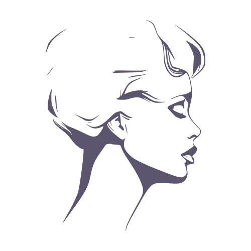 Young woman face front view in low key style Vector Image