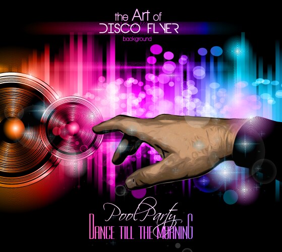 Club disco flyer dancing template with subwoofer Vector Image