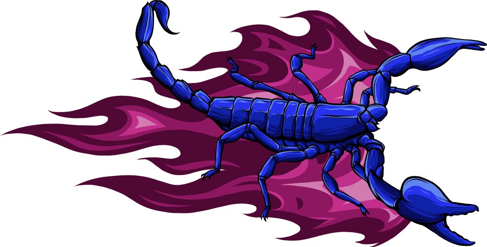 Draw colored animal scorpion Royalty Free Vector Image