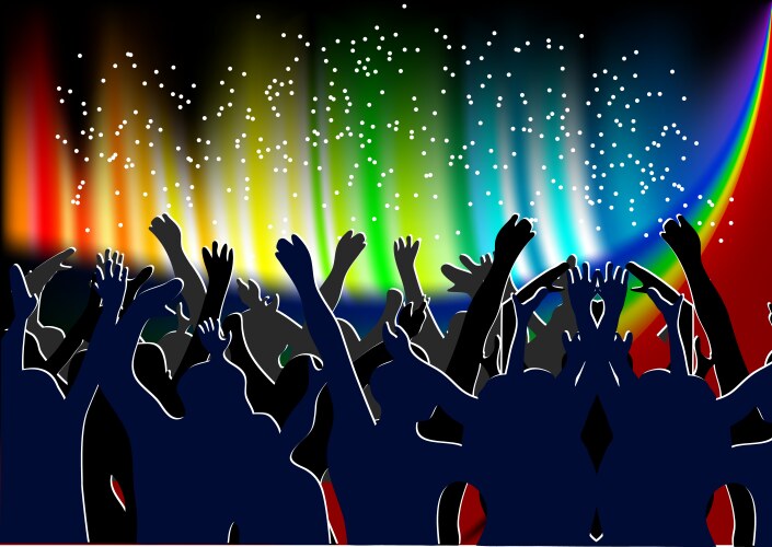 Crowd at a concert Royalty Free Vector Image - VectorStock