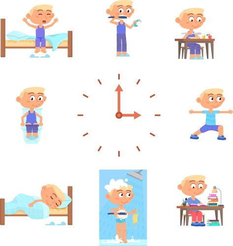 Daily Routine School Vector Images (over 1,000)