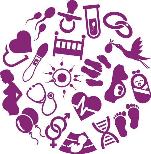 Family and pregnancy emblems Royalty Free Vector Image