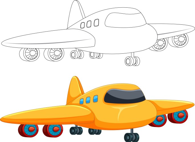 A stylized cartoon airplane Royalty Free Vector Image