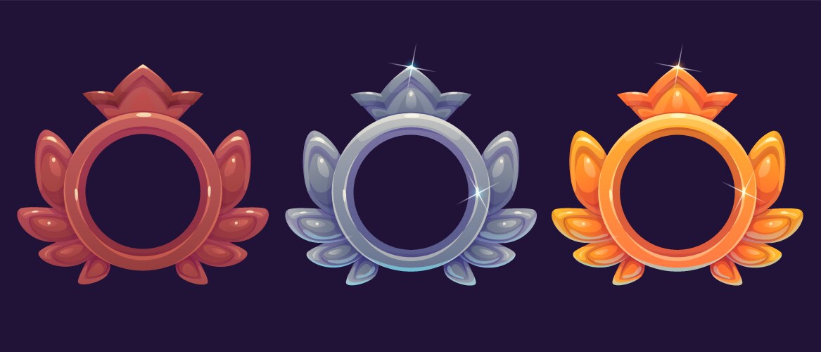 Frame game rank gold silver platinum bronze Vector Image