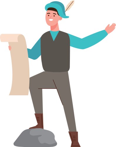 Poet man cartoon Royalty Free Vector Image - VectorStock