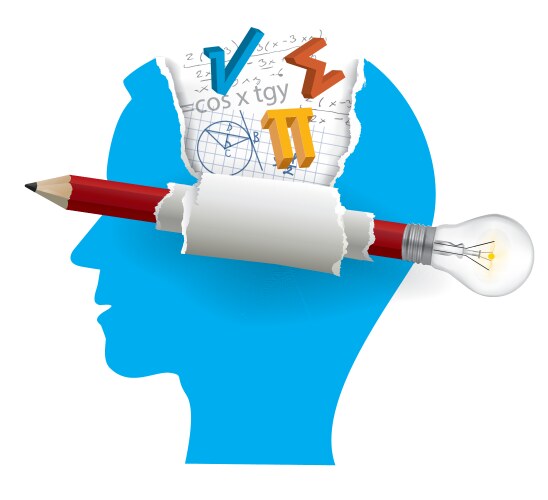 Physics mathematics classes cartoon Royalty Free Vector