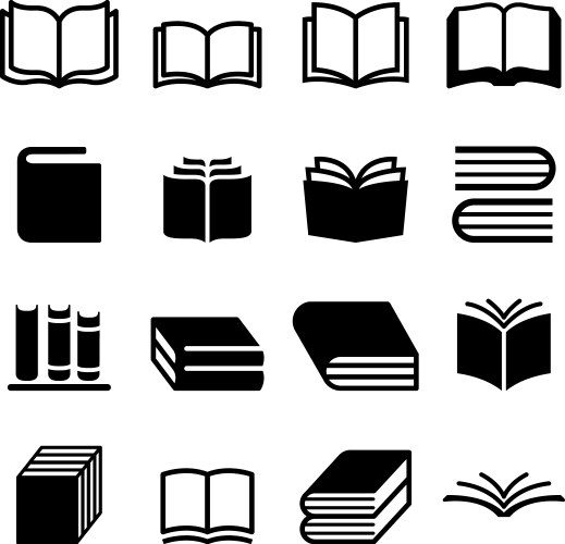 Book icon set simplicity theme Royalty Free Vector Image