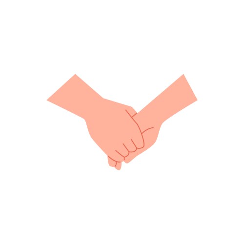Handshake couple hold hands greetings or support Vector Image