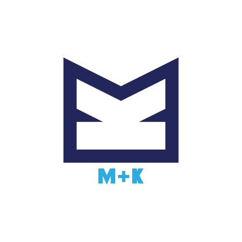Letter mk simple geometric logo Royalty Free Vector Image