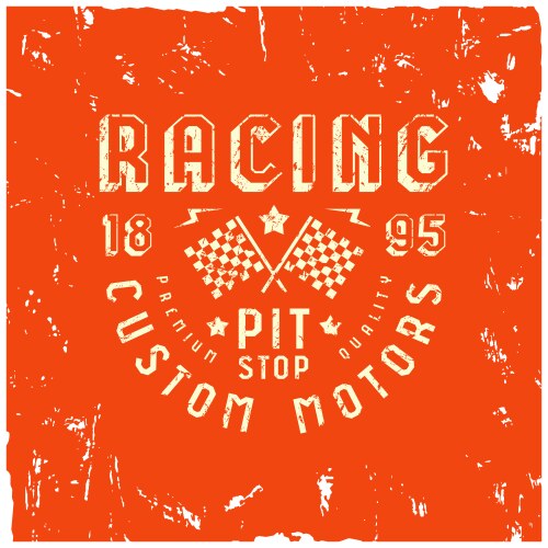 Car racing badges in retro style Royalty Free Vector Image