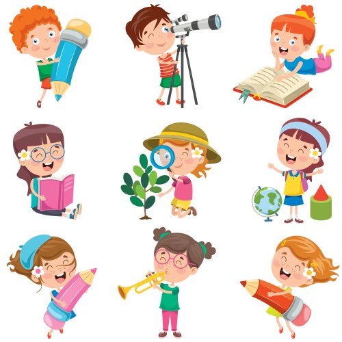 Children activities set Royalty Free Vector Image