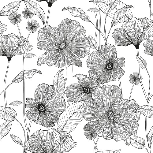 Seamless floral pattern botanical texture Vector Image
