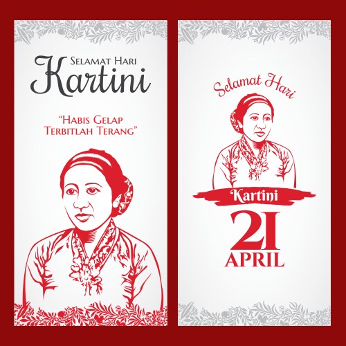 Selamat hari kartini translation happy Royalty Free Vector