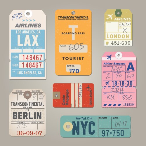 Vintage Luggage Tags Printable Vintage Luggage Tag Vector Art, Icons,