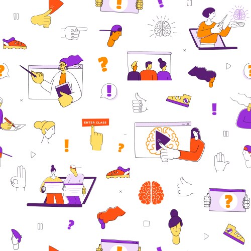 Online courses cartoon set Royalty Free Vector Image