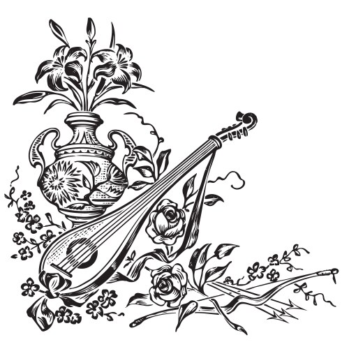 Antique corner design engravings Royalty Free Vector Image