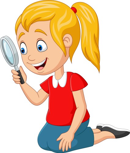 Boy scout with magnifying glass Royalty Free Vector Image