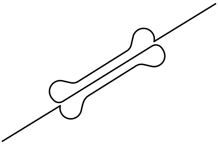 Dog bone continuous one line drawing Royalty Free Vector