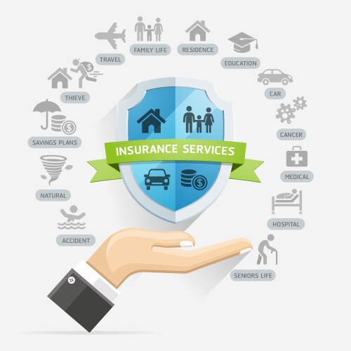 Insurance protection services design template Vector Image