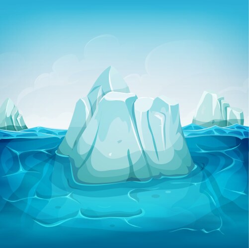 Full big iceberg in the sea Royalty Free Vector Image