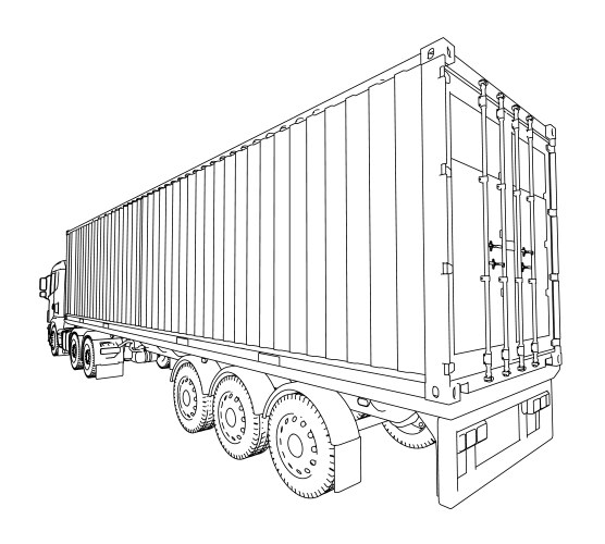 Drawing truck container shipping cargo Royalty Free Vector