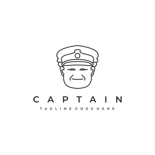 Captain logo design inspiration idea Royalty Free Vector