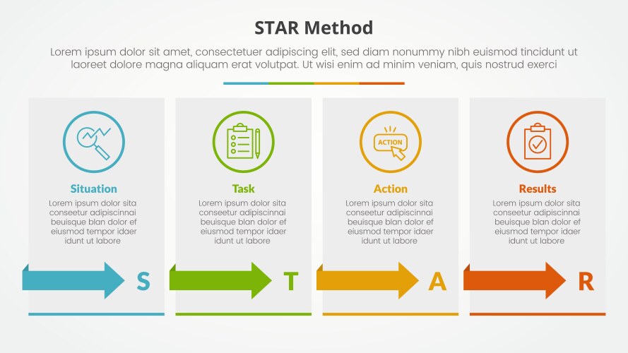 Star method infographic concept for slide Vector Image