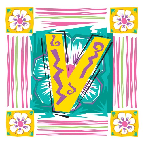 A decorative letter r in fiesta style Royalty Free Vector