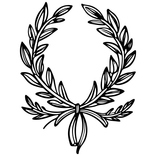Laurel wreath monochrome outline drawing Vector Image