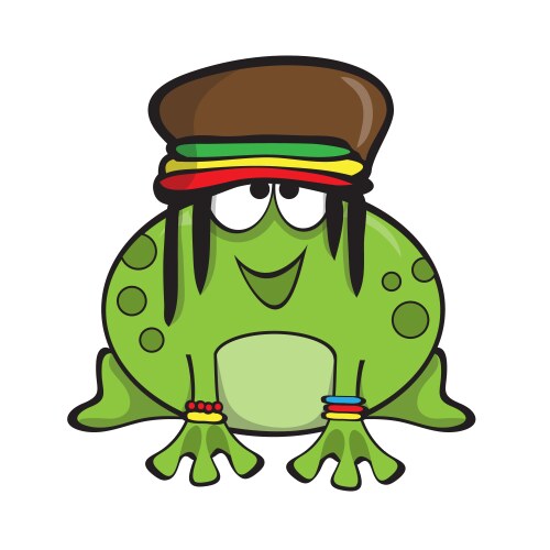 Jamaican frog character cartoon isolated on white Vector Image