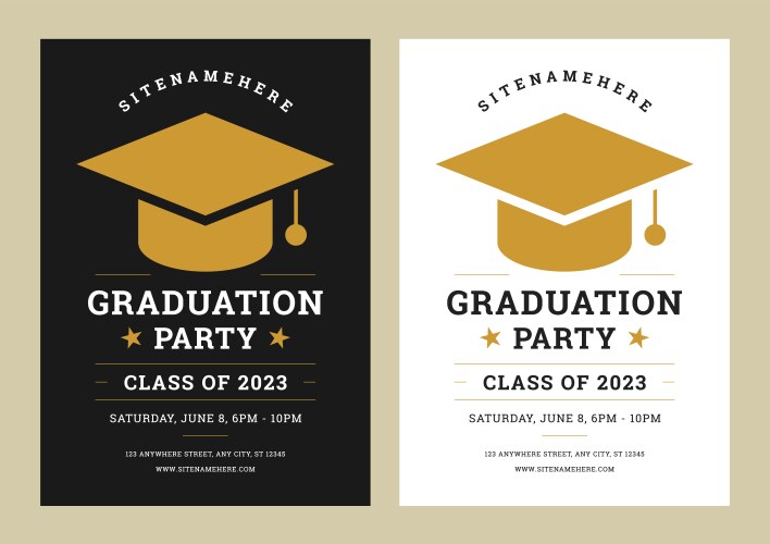 Graduation ceremony poster template Royalty Free Vector