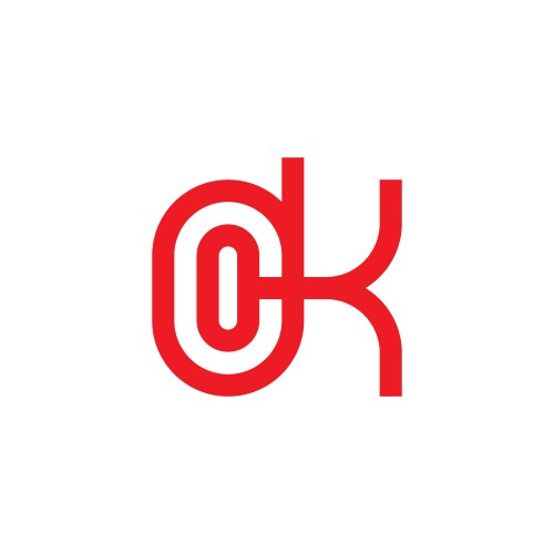 Letter dk simple loop geometric logo Royalty Free Vector