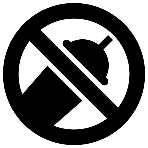 No plastic forbidden sign modern round sticker Vector Image