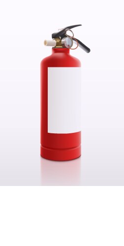 Red fire extinguisher sign icon flat for print Vector Image